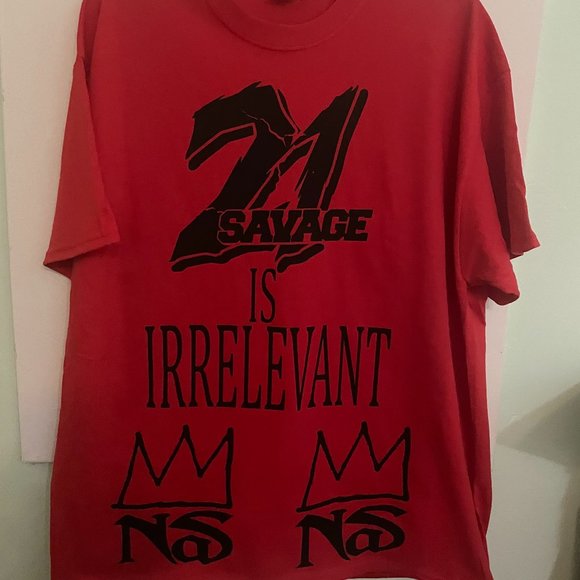 Gildan | Shirts | King Nas 2 Savage Is Irrelevant T Shirt Hip Hop 9s ...